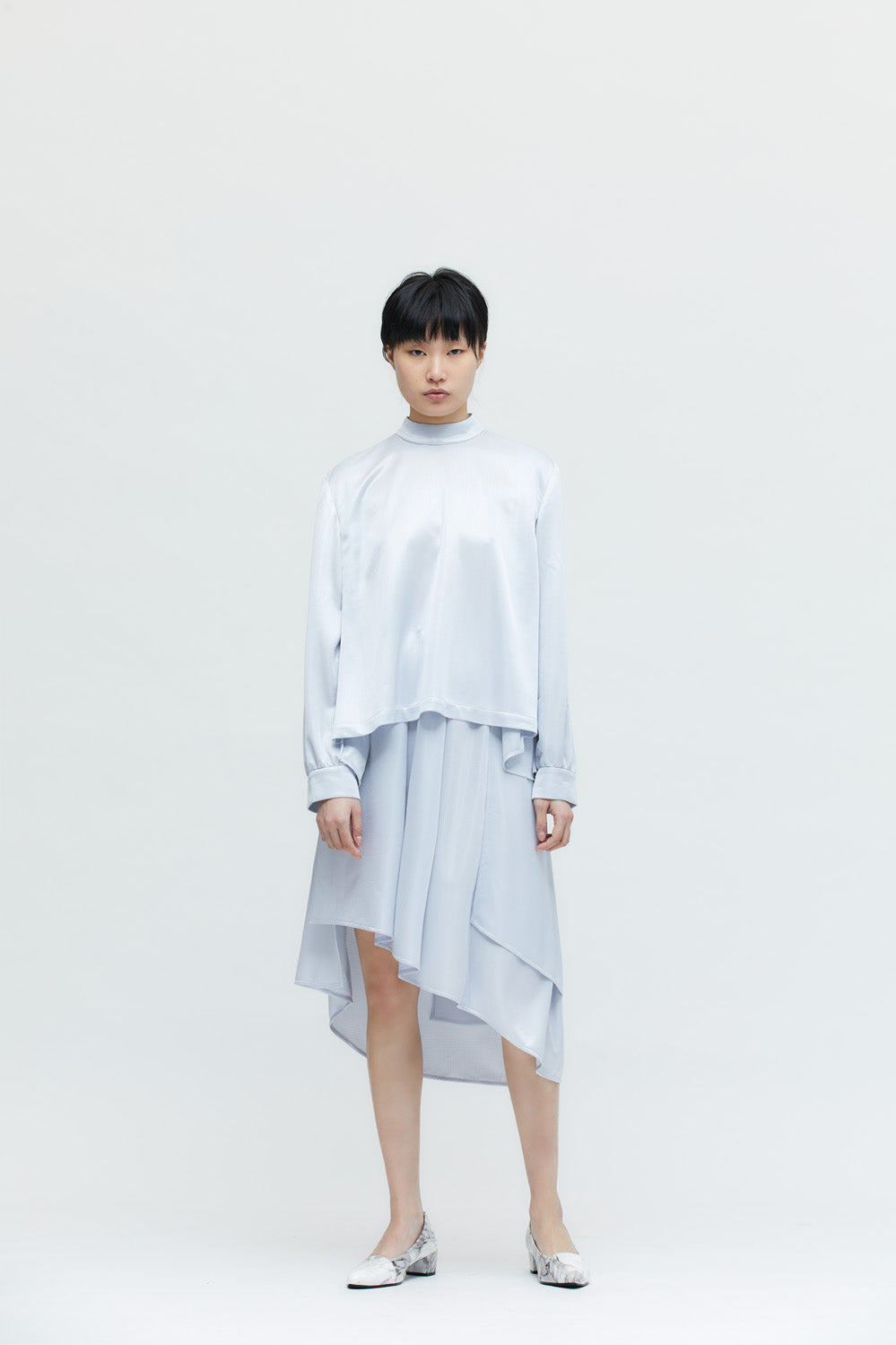 Silver draped wave top – EMORA